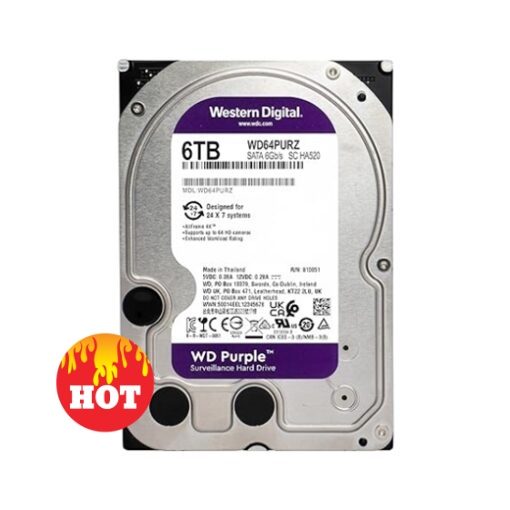 WD Purple WD64PURZ ฮาร์ดดิส 6 TB สำหรับกล้องวงจรปิด
